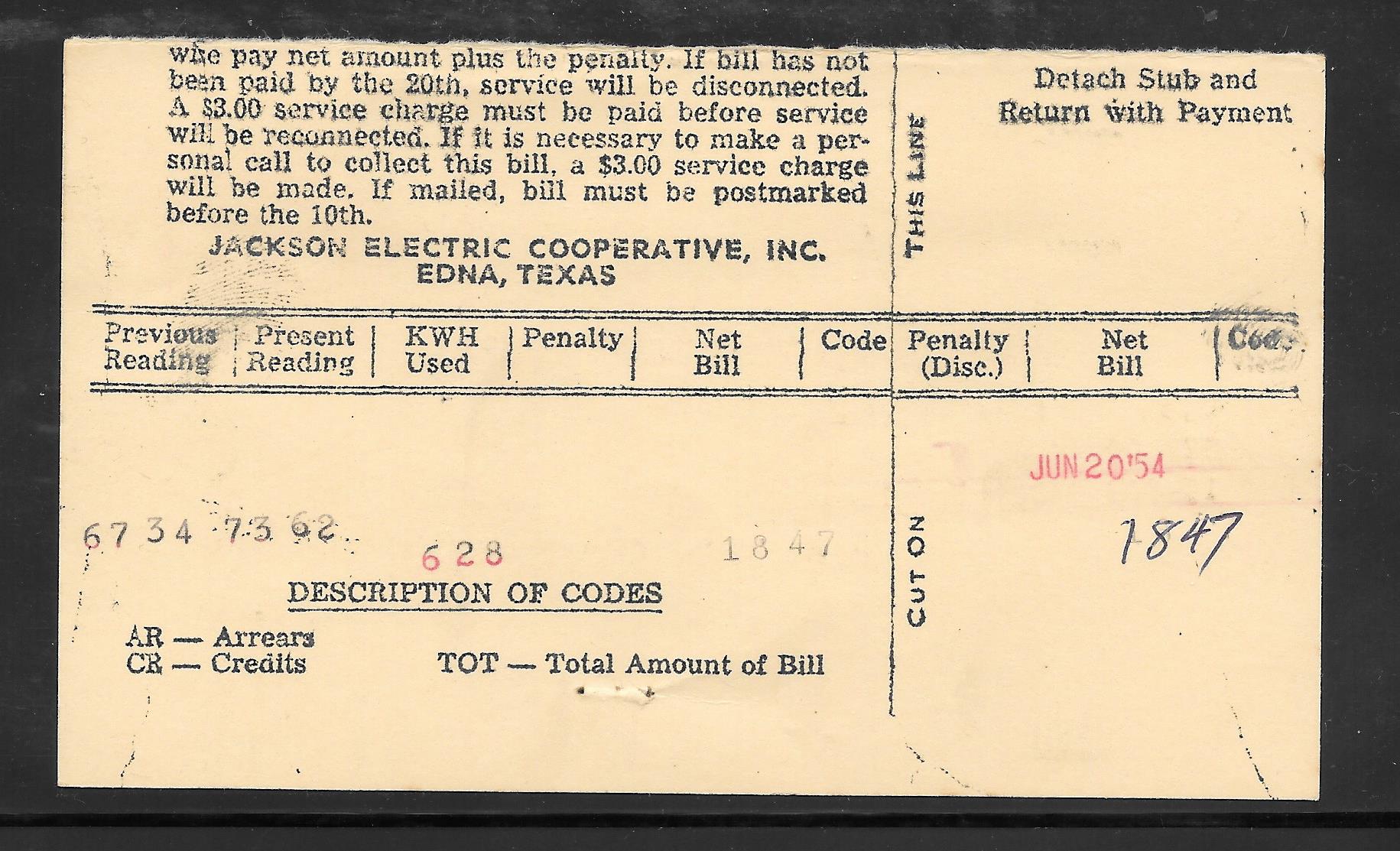 UY13M Used Postal Card Edna Texas JUL/1/1954 (my1018) | United States ...