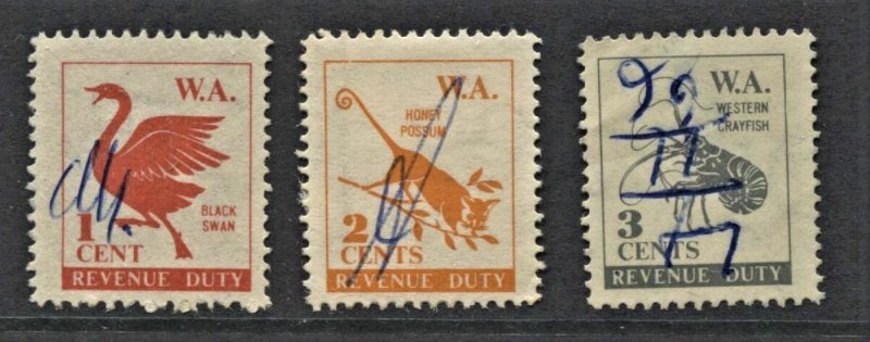 STAMP STATION PERTH - Western Australia #Revenue Duty 1c, 2c & 3c Used ...