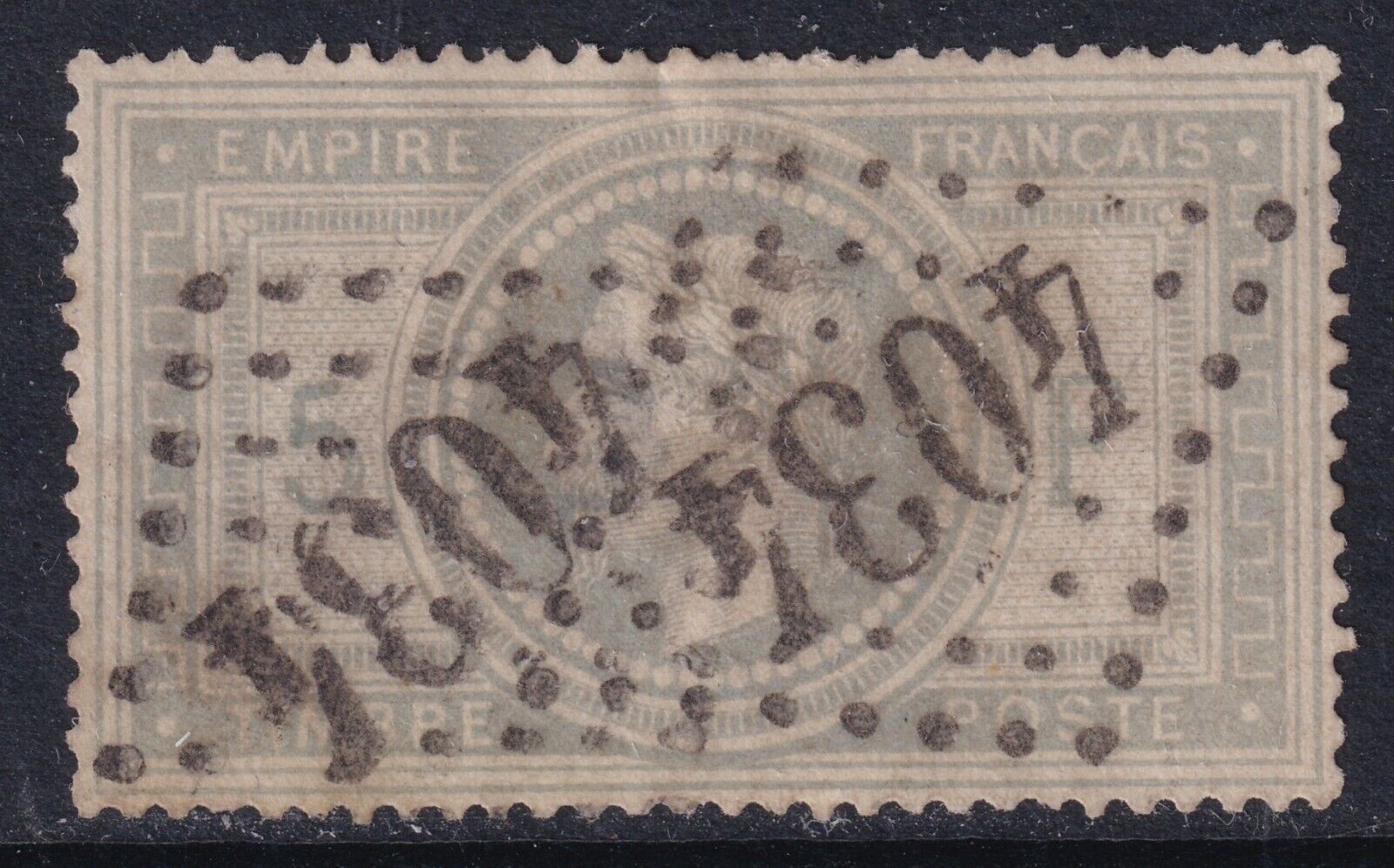 Sc# 37 France 1869 "Napoleon III 5 franc" used issue faults CV $750.00 ...