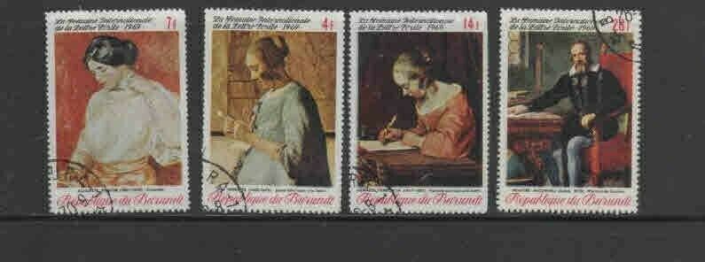 Burundi #292-295 1969 International Writing Week Mint VF LH O.G CTO B ...