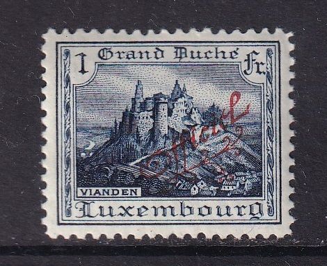 Luxembourg #O137 MNH 1926 Vianden castle 1fr blue overprint | Europe ...
