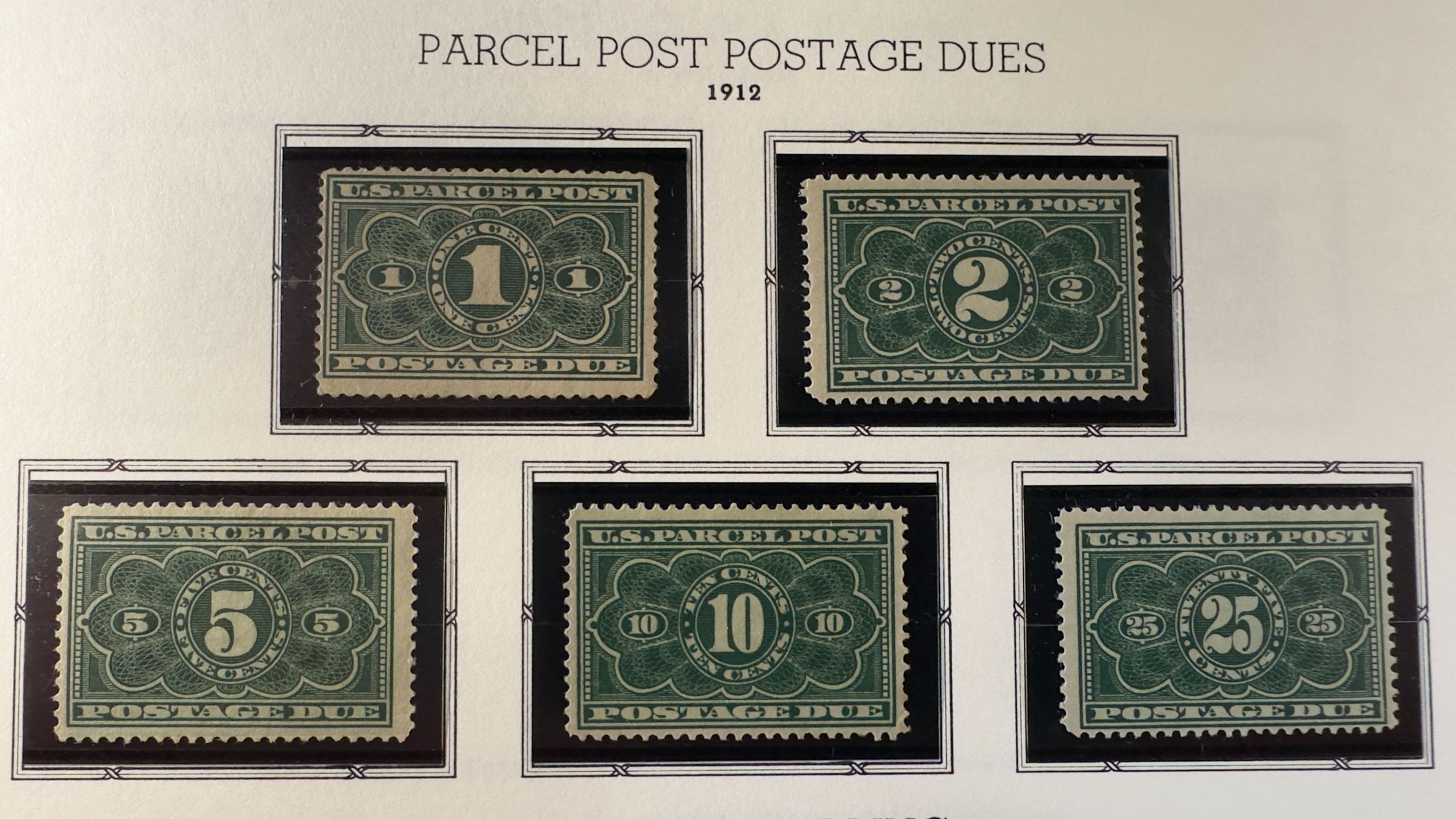 US Scott #JQ1-JQ5 Dark Green Parcel Post Due 1913 Mint | United States ...
