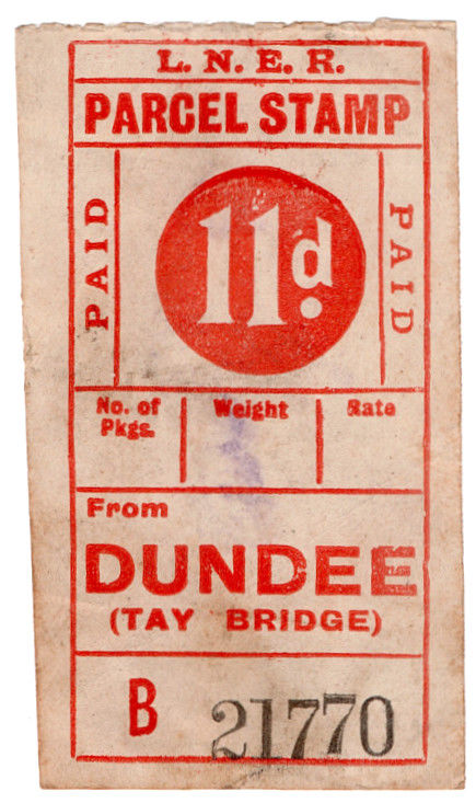 (I.B) London & North Eastern Railway : Parcel Stamp 11d (Dundee ...