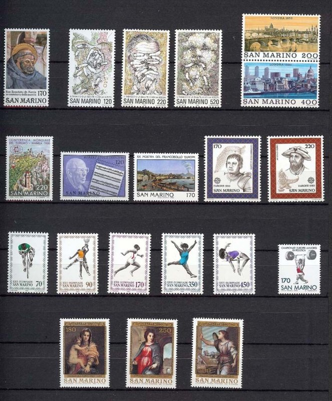 1980 - SAN MARINO - Complete year set - Scott #978-997 - MNH** | Europe ...
