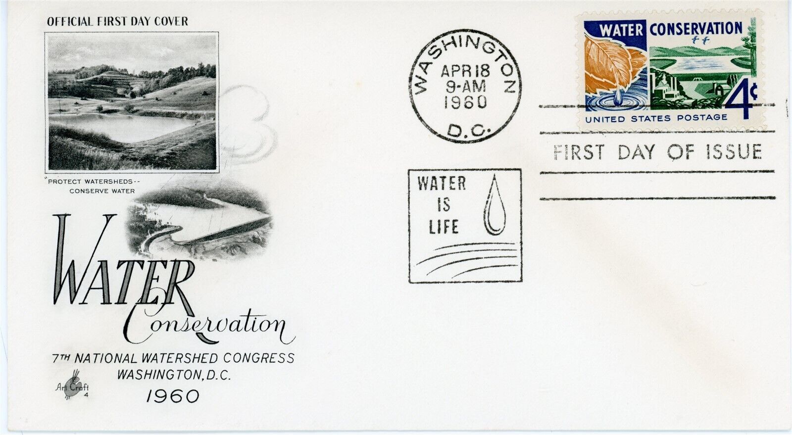 US Stamp #1150 Water Conservation 4c - First Day Cover - Washington DC ...