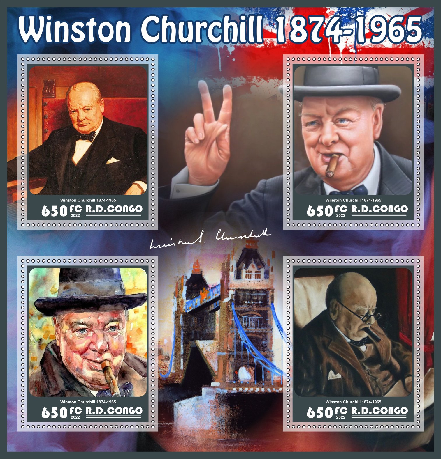 Stamps. Famous People,Winston Churchill 2022 year 1+1 sheets | Africa ...