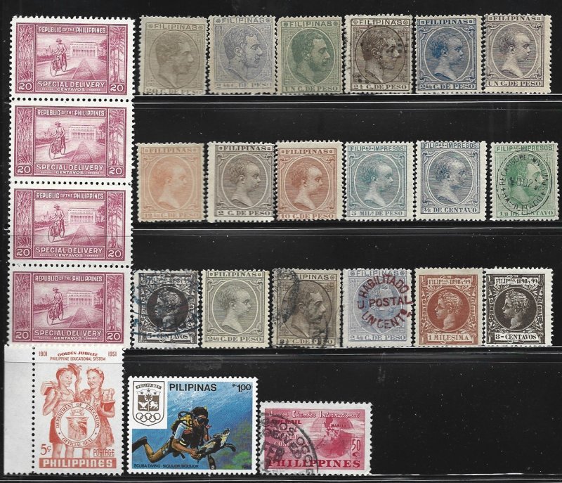 Collection LOT 12860 Philippines 25 AC Stamps 1880+ Cv+$22 | Europe ...