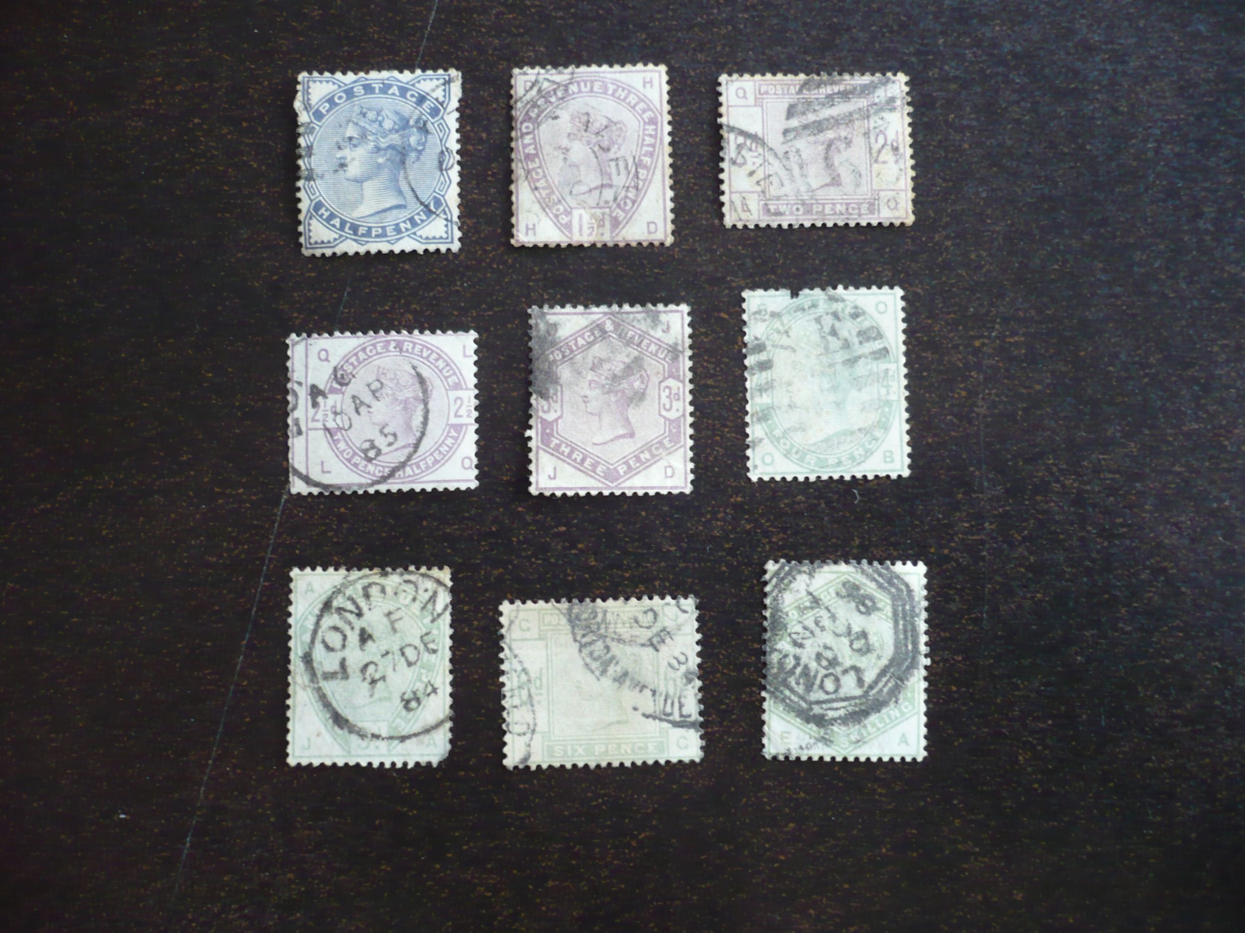 Stamps - Great Britain - Scott# 98-105,107 - Used Part Set of 9 Stamps ...