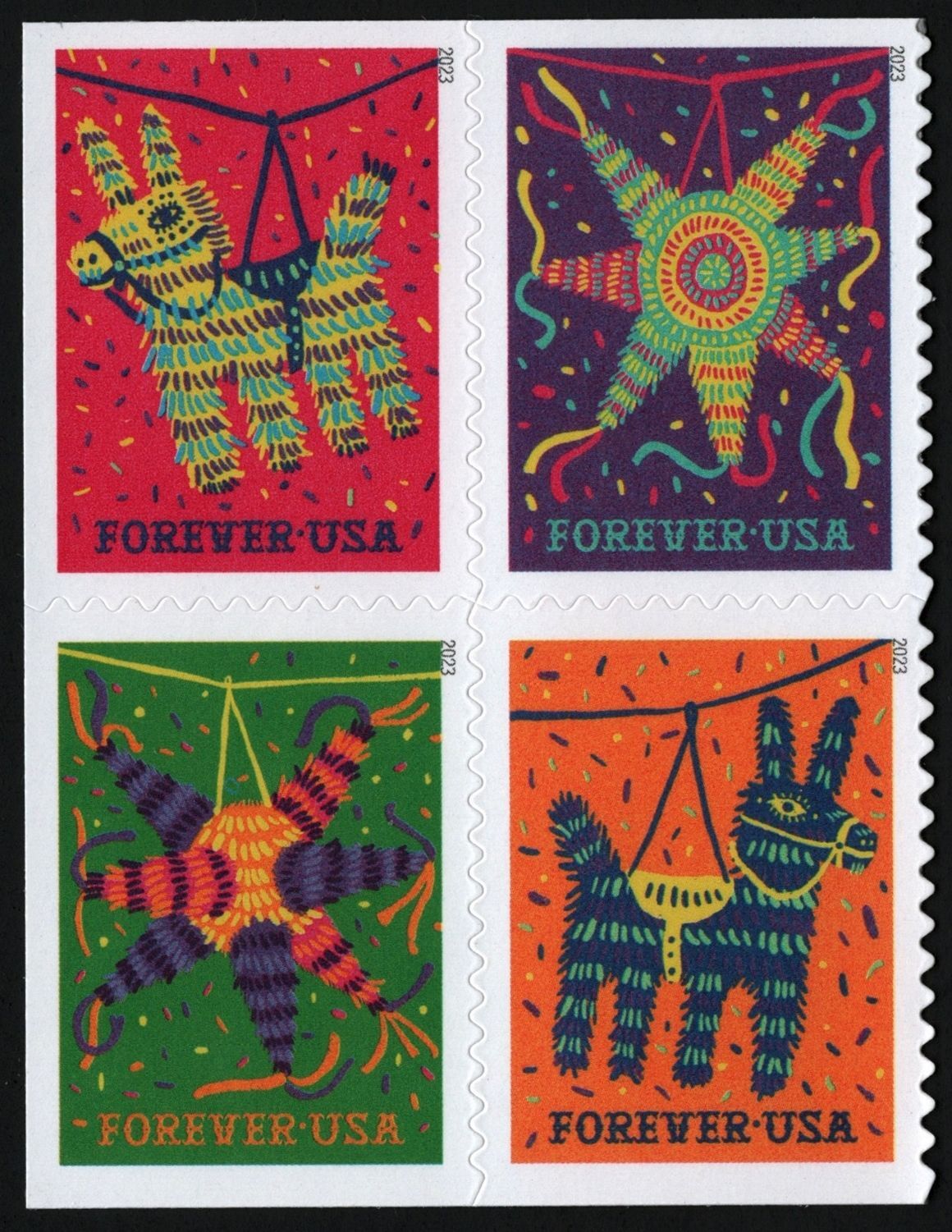 SC#5812-5815 (Forever) Pinatas Booklet Block of Four (2023) SA | United ...