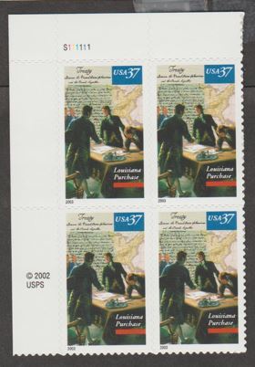 U.S. Scott #3782 Louisiana Purchase Stamp - Mint NH Plate Block ...