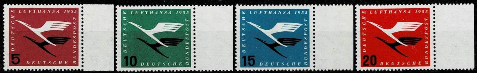 Germany 1955,Sc.#C61-4 MNH, Start of flight service for Deutsche ...