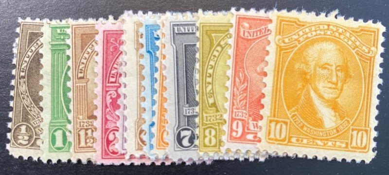 US #704-15 Mint Set of 12 Bicentennial Birth of George Washington ...