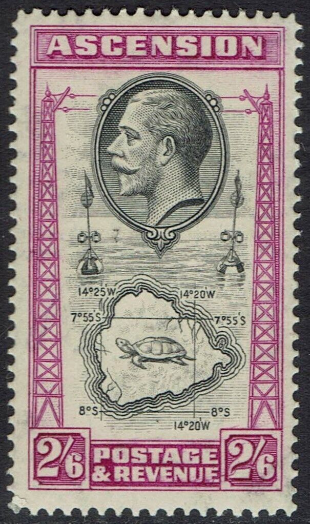 Ascension Island 1934 KGV MAP and Turtle 2/6 | Worldwide - South ...