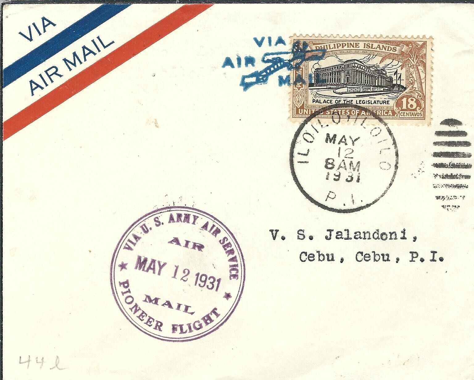 Iloilo to Cebu, Philippines 1931 Pioneer Flight via US Army Air Service ...