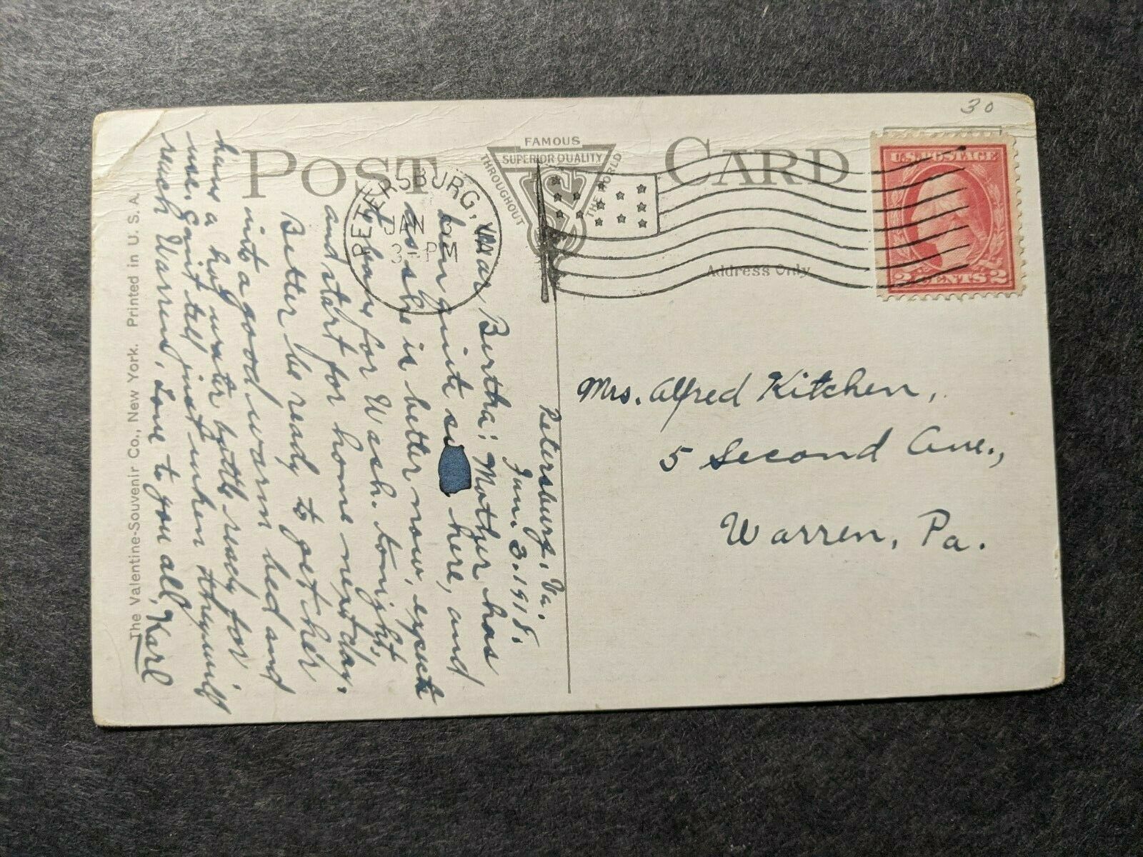WWI DREADNAUGHT BATTLESHIP Naval Cover 1918 postcard PETERSBURG, VA ...