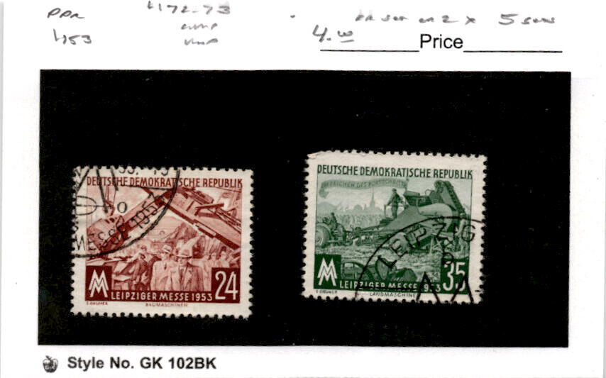 Germany - DDR, Postage Stamp, #172-173 Used, 1953 Leipzig Fair (AH ...