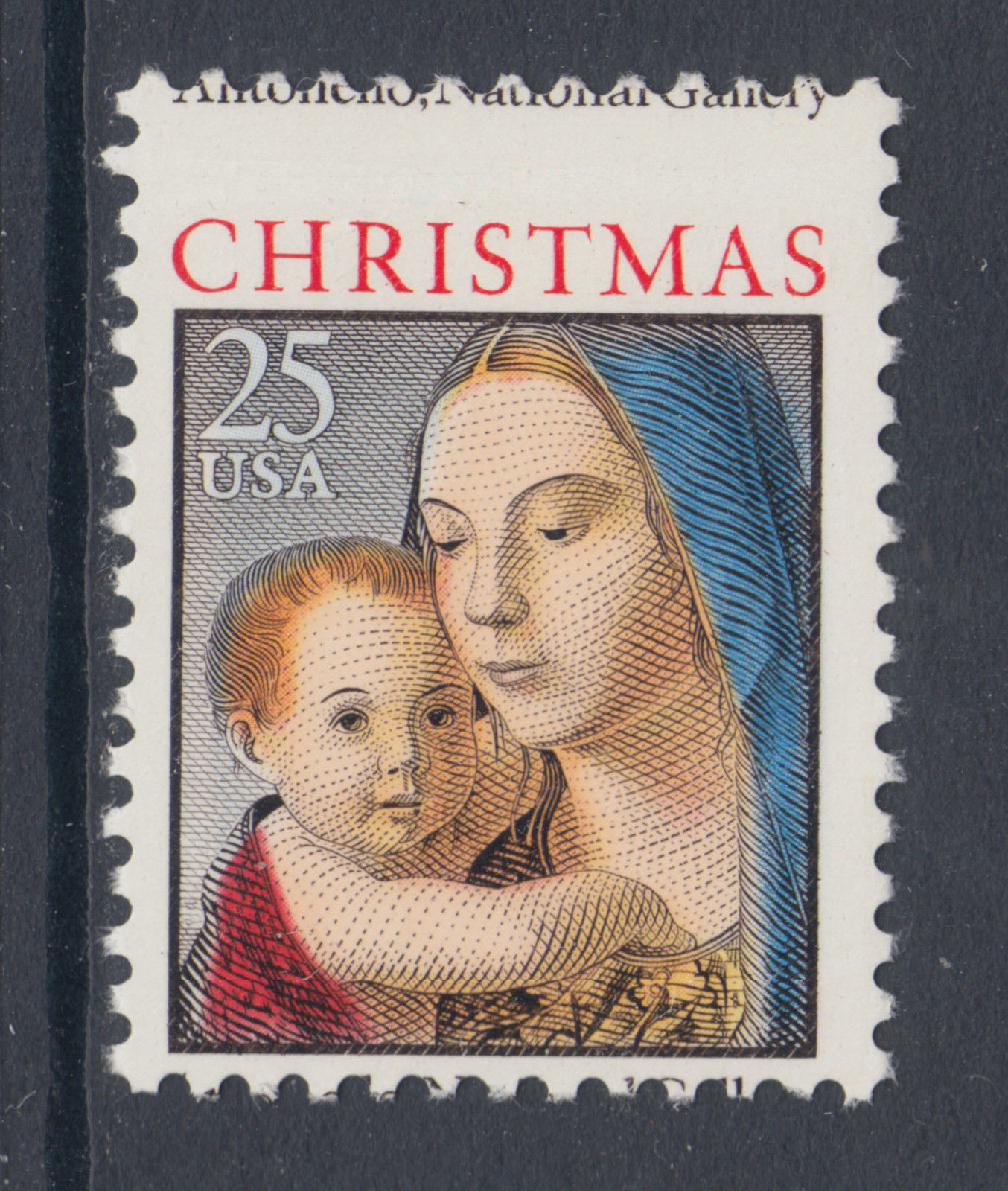US Sc 2514 MNH. 1990 25c Madonna & Child Christmas Issue, horizontal ...
