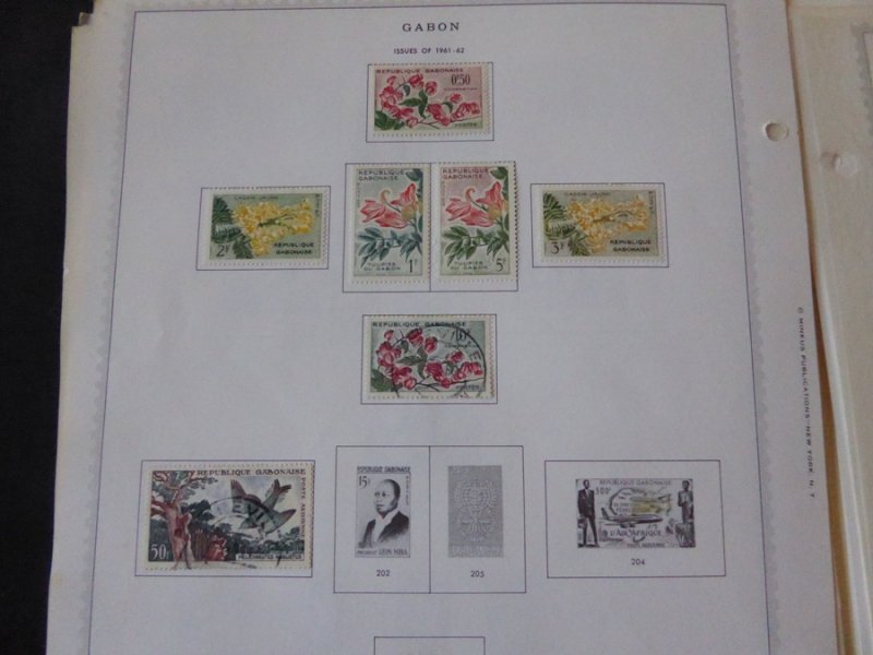 Gabon 1904-1966 Stamp Collection on Scott Specialty Stamp Album Pages ...