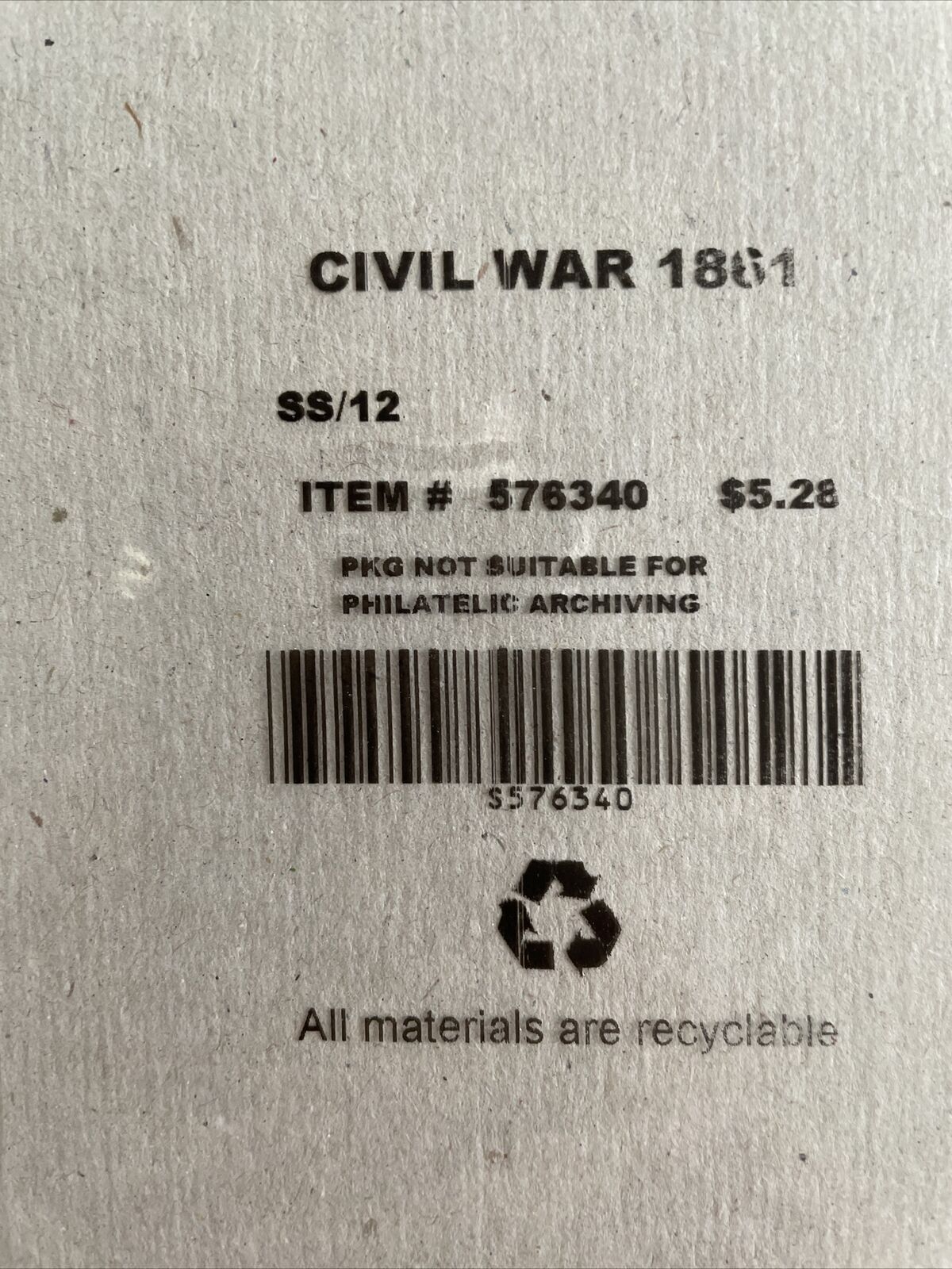 4522-4523 THE CIVIL WAR 1861 Pane of 12 US Forever Stamps 2011 MNH USPS ...