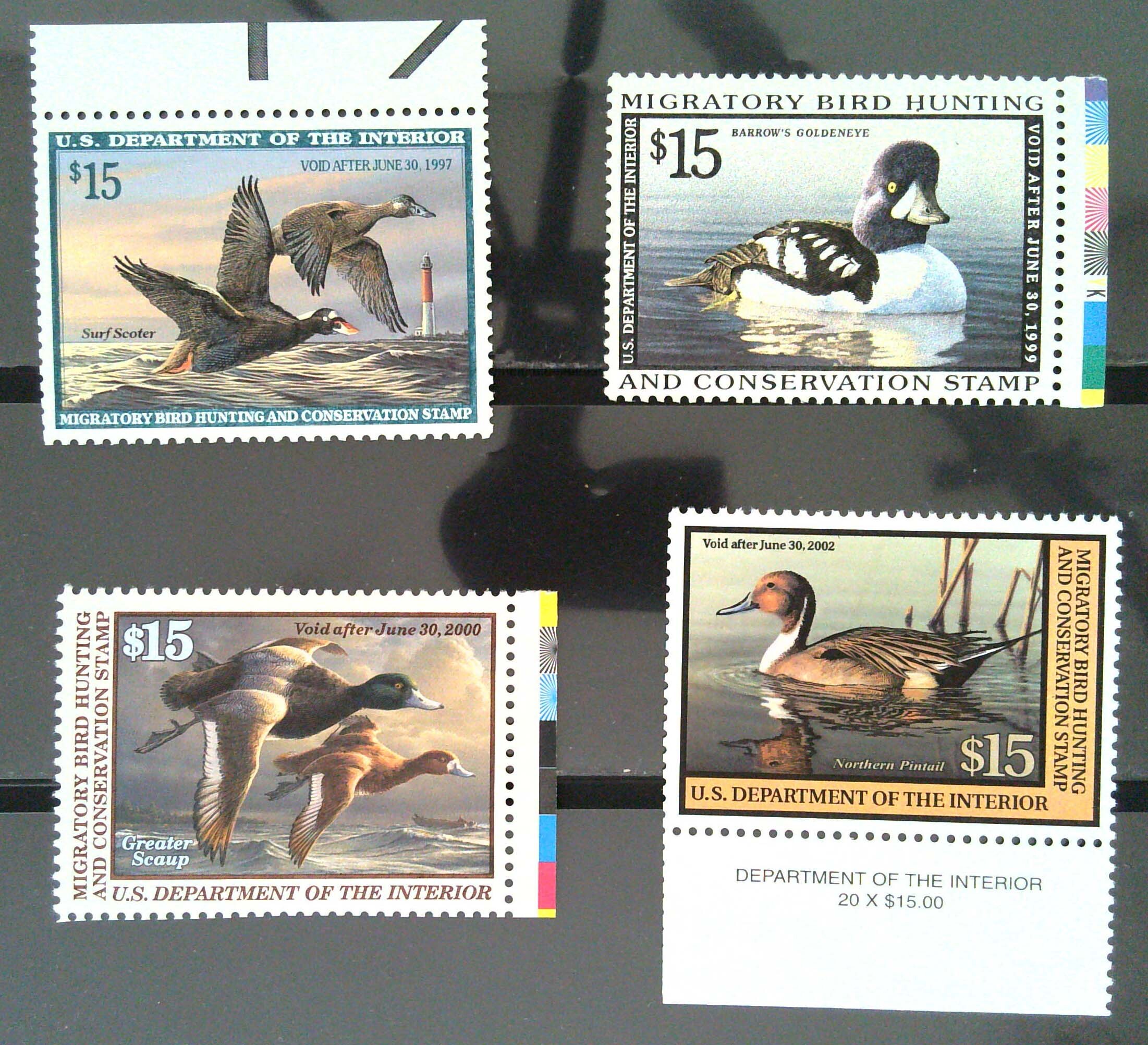 Scott #RW63,65,66,68 - VF - Hunting Permit Stamps - OG - Lot - 1996-01 ...