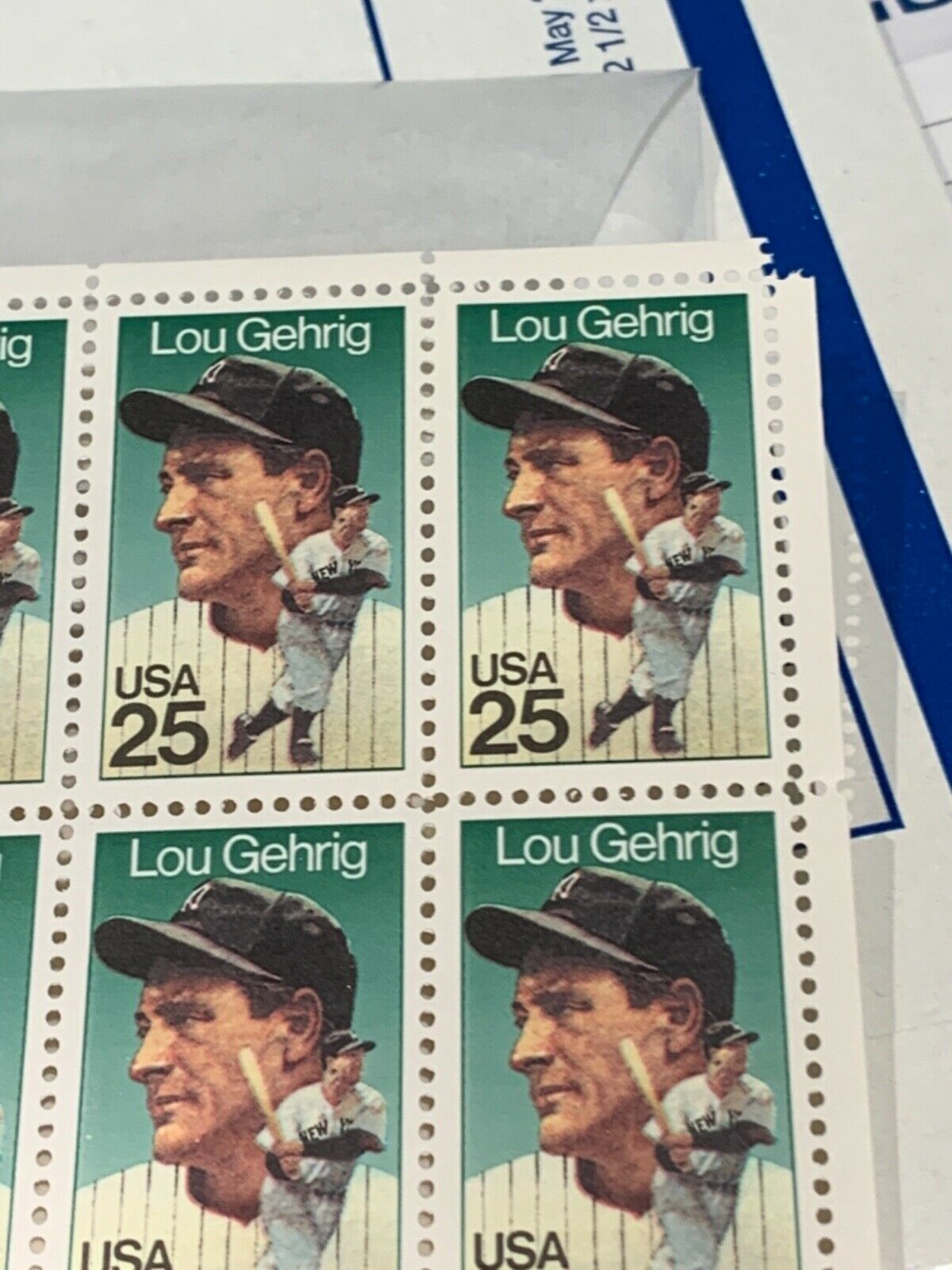 2417 Lou Gehrig Sheet Of 50. MNH Selvage Tear | United States, General ...