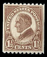 PCBstamps US #605 1.5c Warren G. Harding, Vert Coil, MNH, (8) | United ...