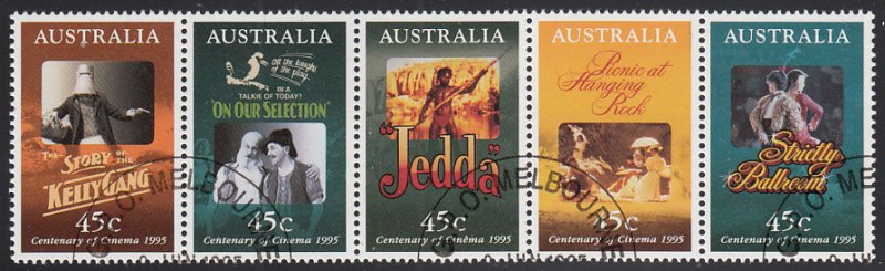 Australia 1995 used Sc #1445a 45c Movie Posters Strip of 5 | Australia ...