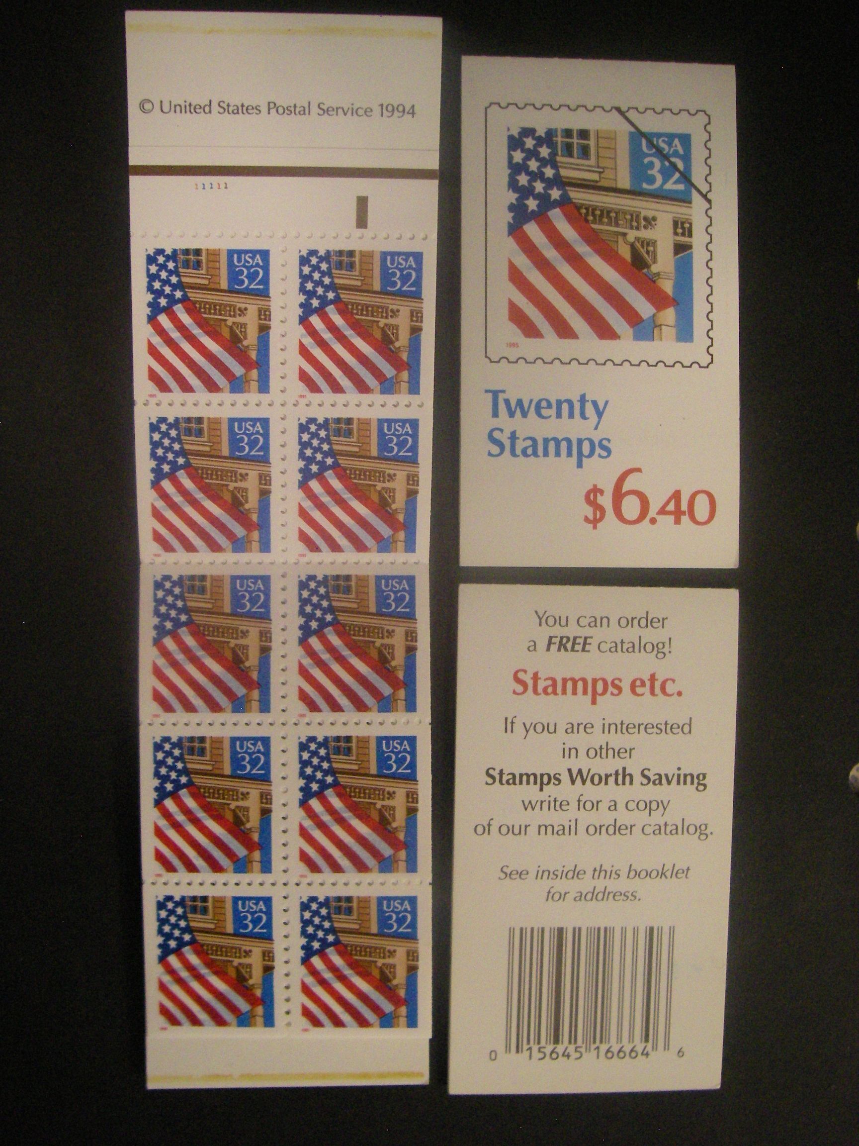 BK226, Scott 2916a, 32c FoP Complete Booklet of 20, #11111, Book V, MNH ...