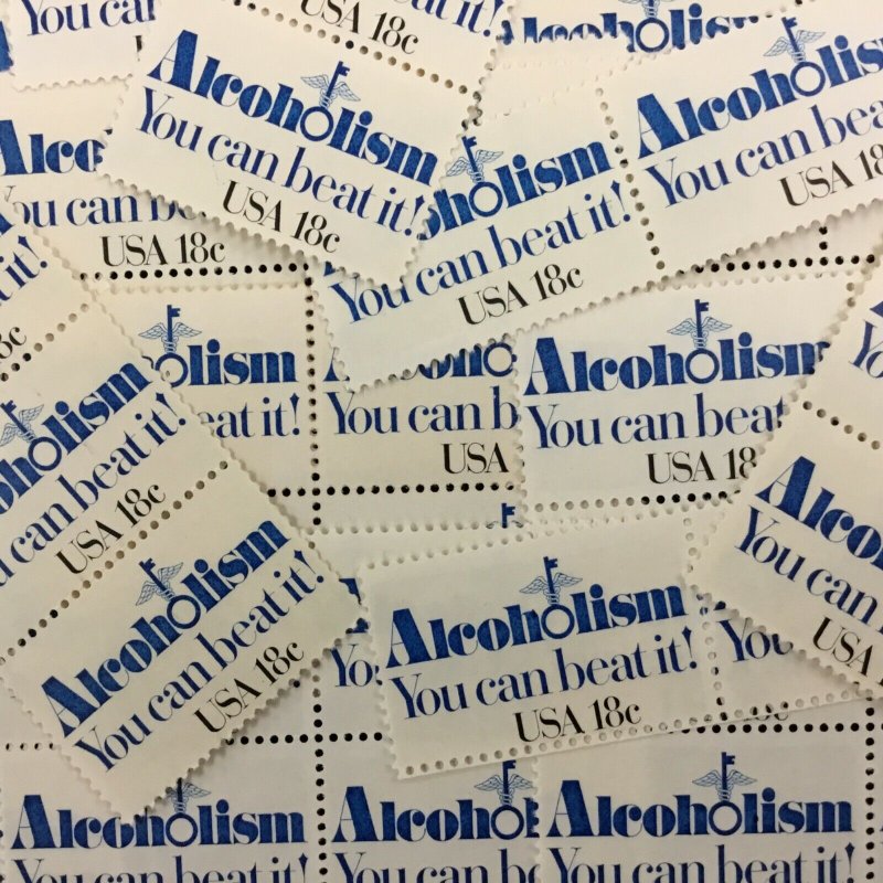 1927 Overcoming Alcoholism 100 MNH 18 cent stamps Issued 1981 / HipStamp