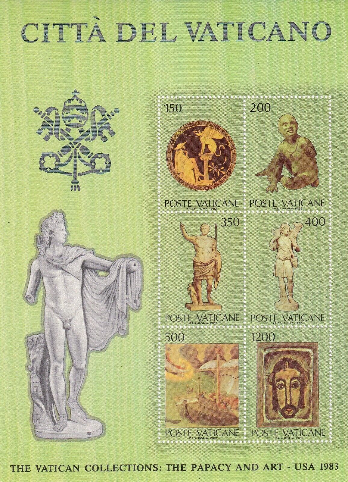 SA08b Vatican 1983 Art Exhibition mint Souvenir Sheet | Europe ...