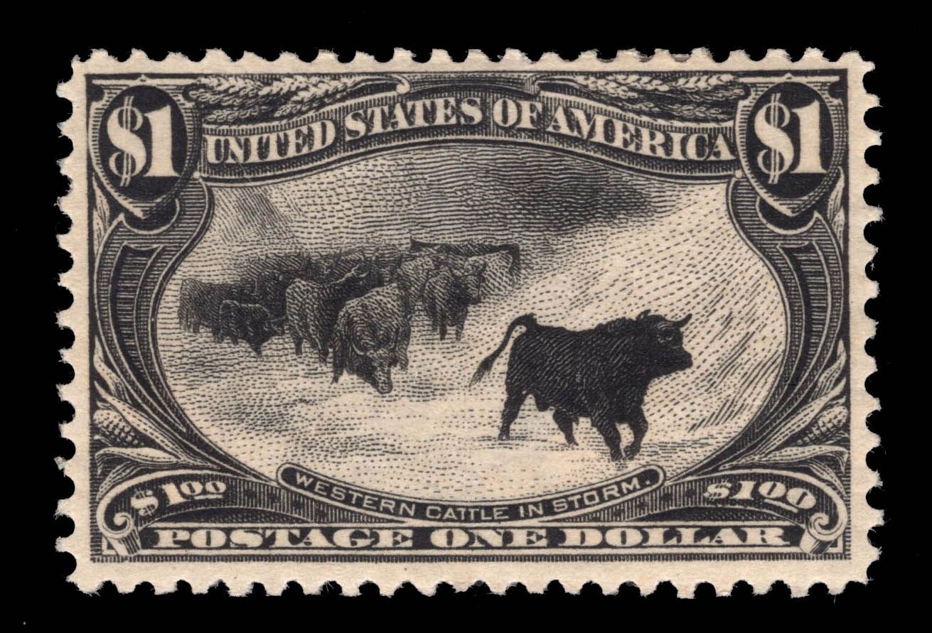 US Stamps # 292 $1 Trans-Miss Mint OG H $1,500 LOT #44449 | United ...