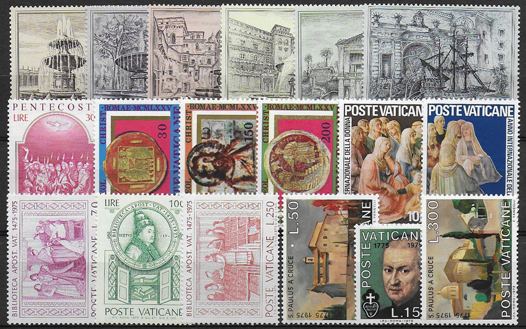 1975 Vaticano complete year 18v. MNH | Europe - Vatican City, Stamp ...