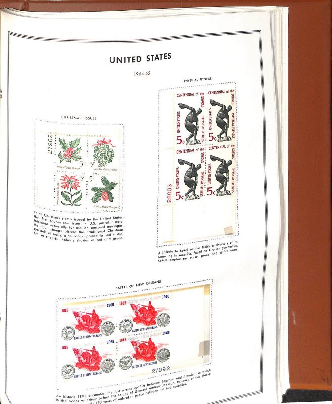 United States Stamp Collection in Harris Plate Block Album 1932-1969 ...