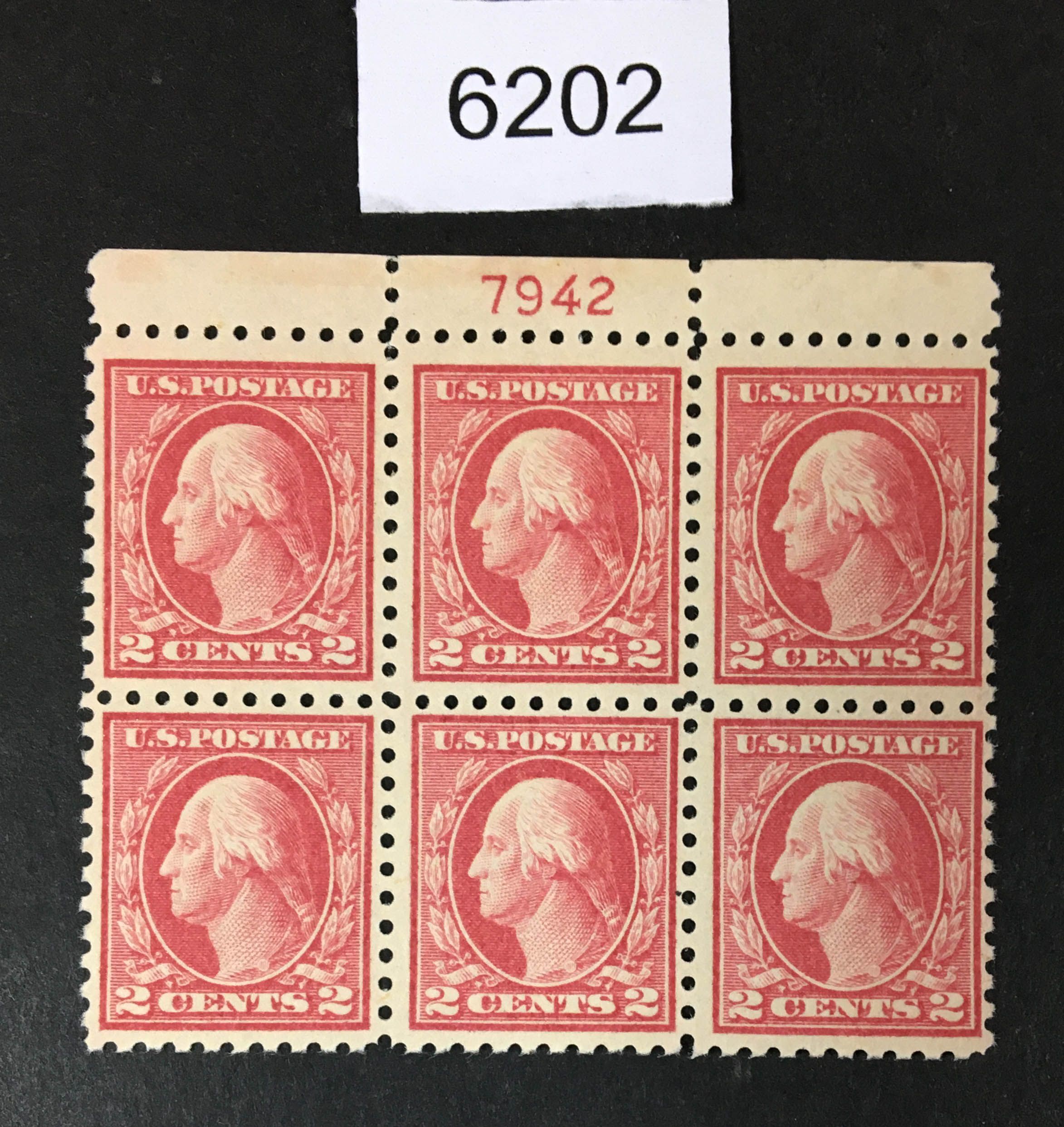 US Stamps # 463 Error Plate Block Mint OG NH $250 LOT #6202 | United ...