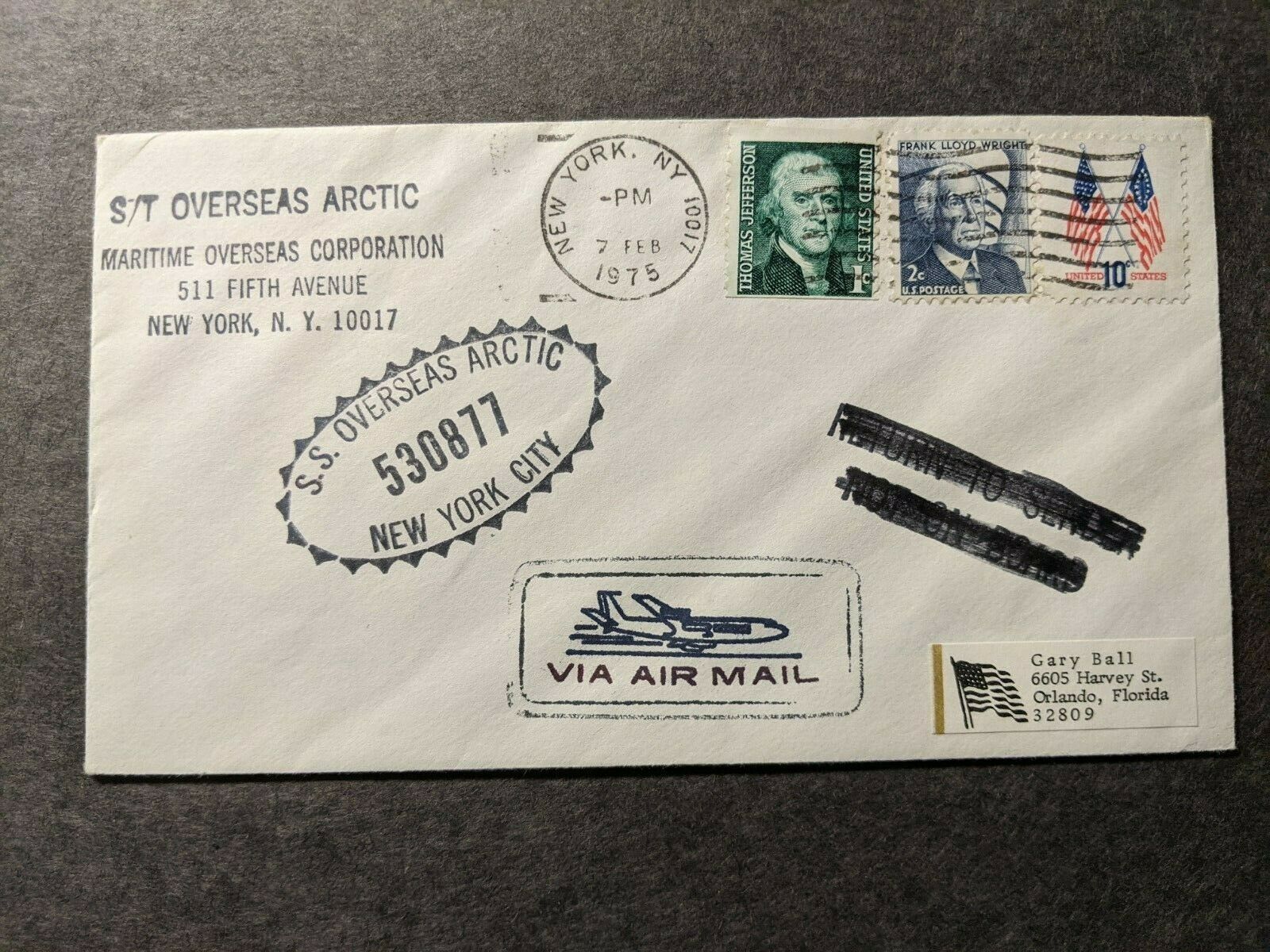 Ship S/T OVERSEAS ARCTIC Oil Tanker Naval Cover 1975 NY | United States ...