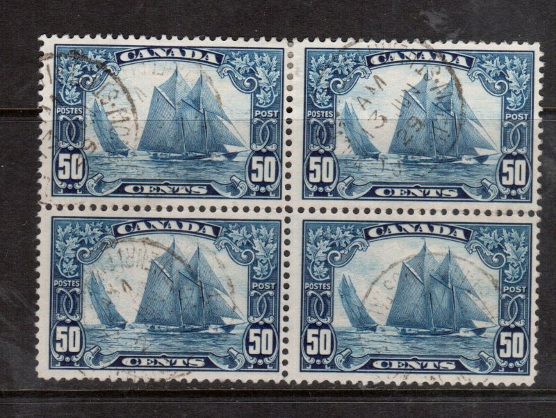 Canada #158 Used Fine Block With June 13 1929 CDS Date Cancels / HipStamp