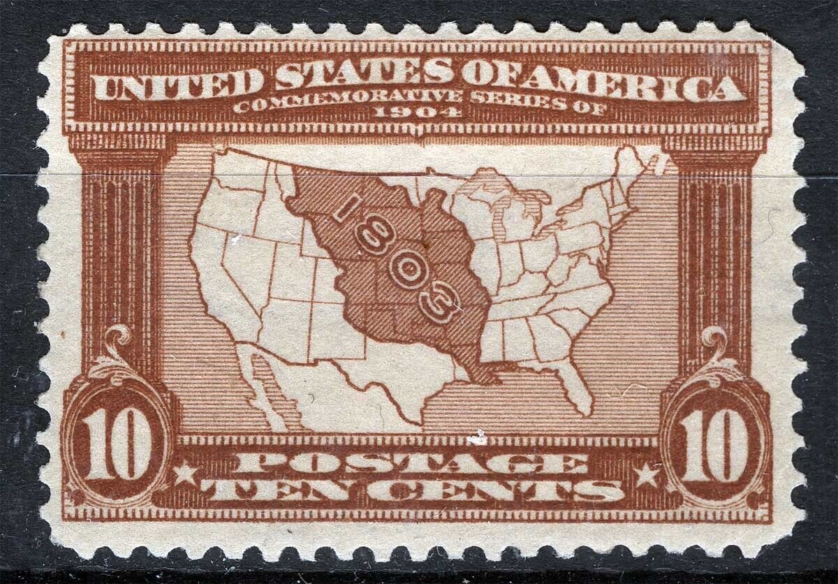 US Sc 327 Red Brown 10¢ 1904 DLW Original Gum Light Hinge Mark | United ...