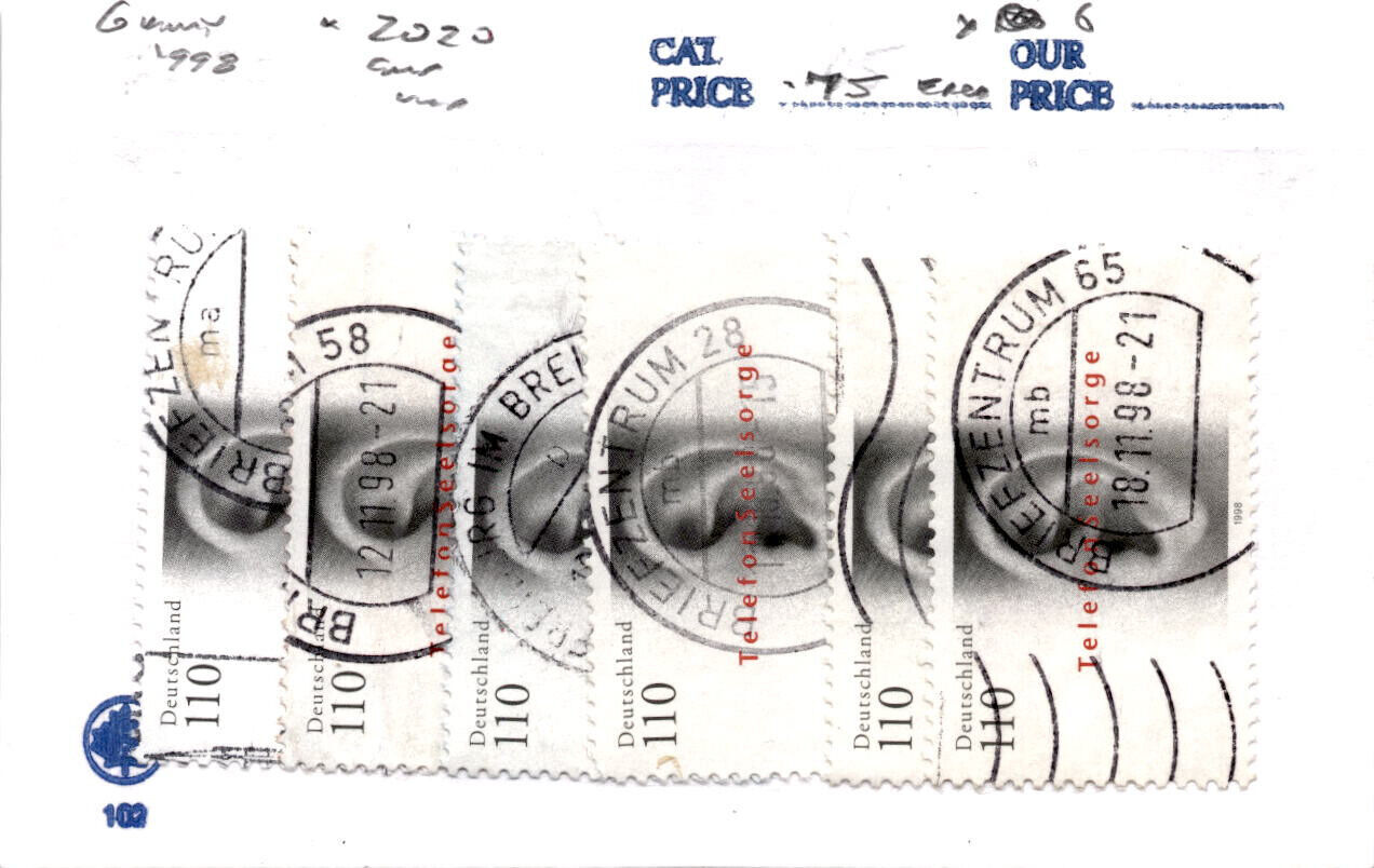Germany, Postage Stamp, #2020 (6 Ea) Used, 1998 Telephone (AE) | Europe ...