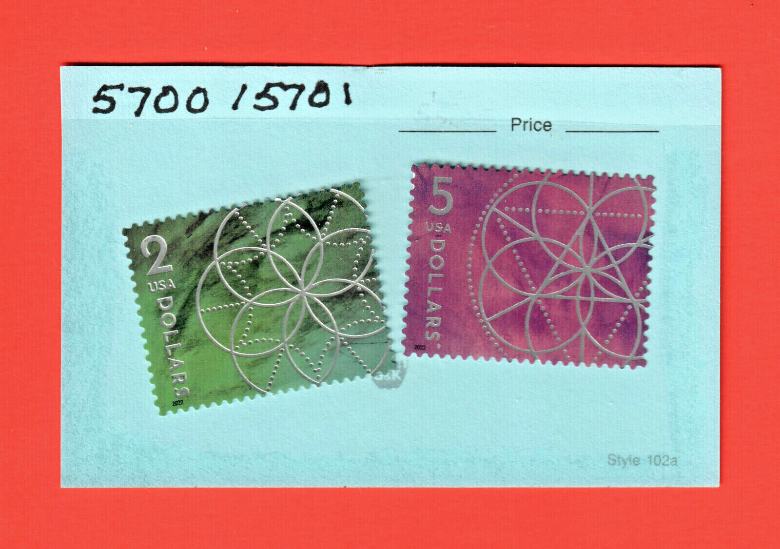 5700 5701 $2.00 & 5.00 Floral Geometry - MNH | United States, General ...