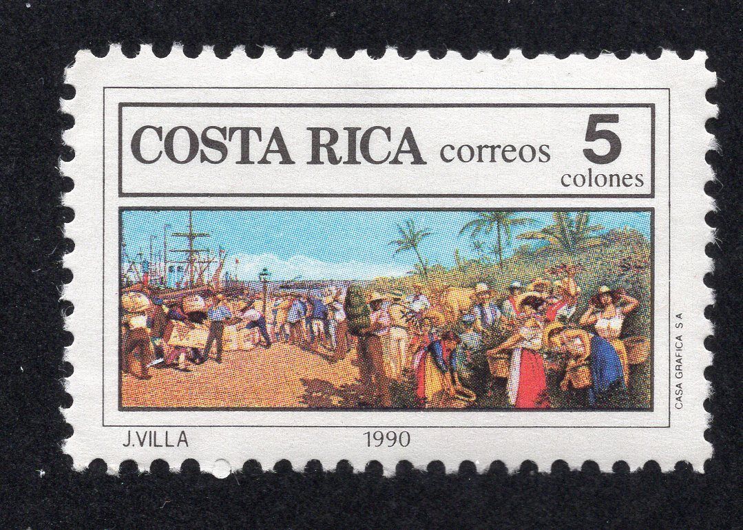 Costa Rica 1990 5col Natl. Theater, Scott 423 MNH, value = $1.00 ...