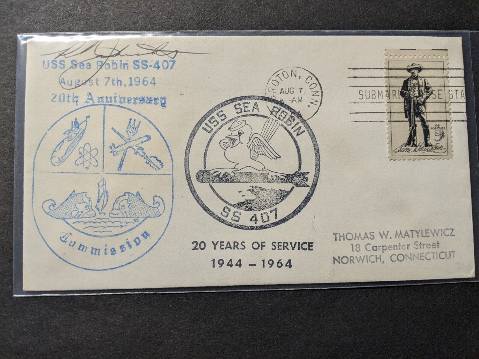 Submarine USS SEA ROBIN SS-407 Naval Cover 1964 SIGNED Cachet | United ...