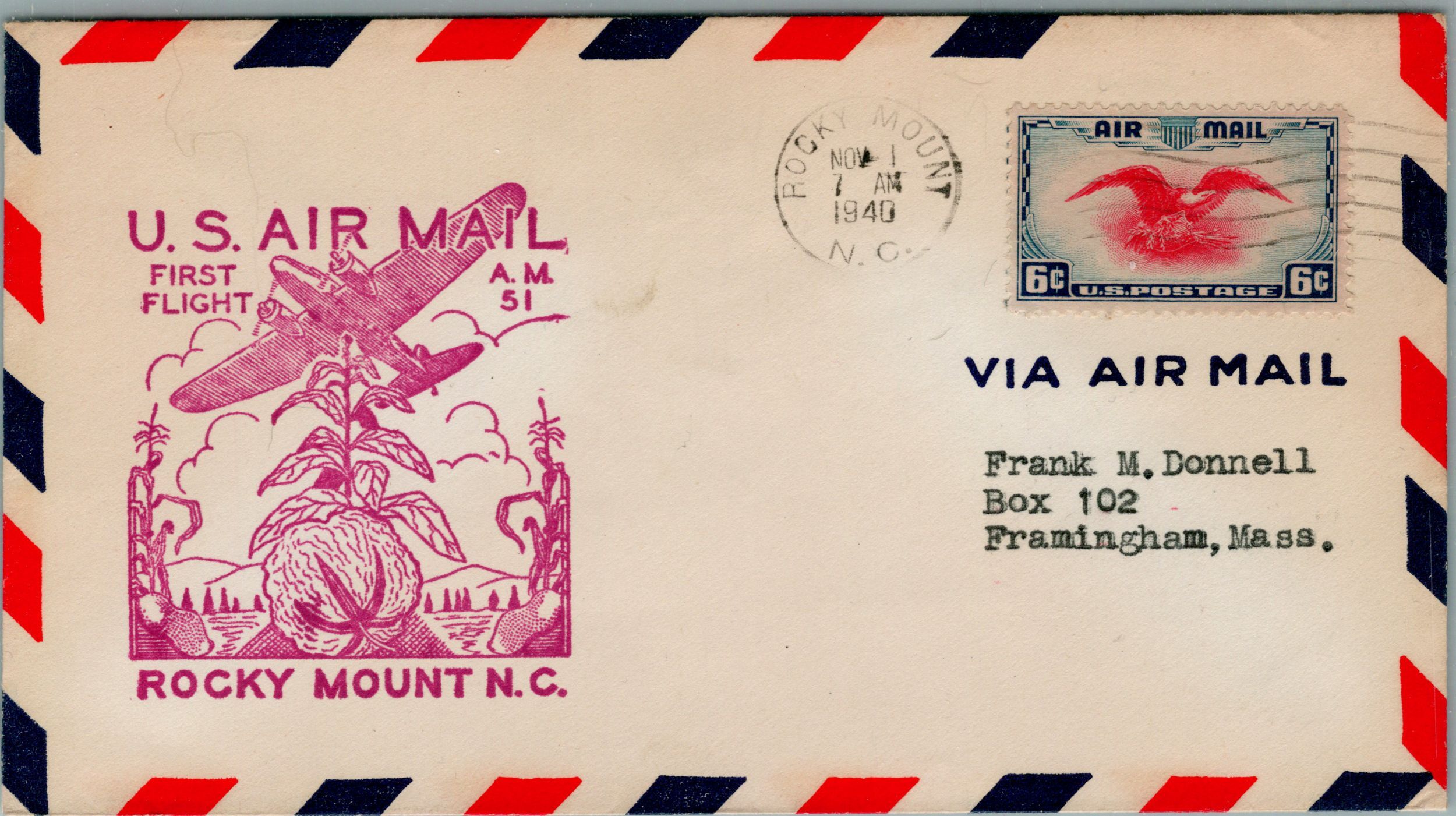 US 1st Flight AM 51 Rocky MT Scott C23 CV $22 H48 | United States, Air ...