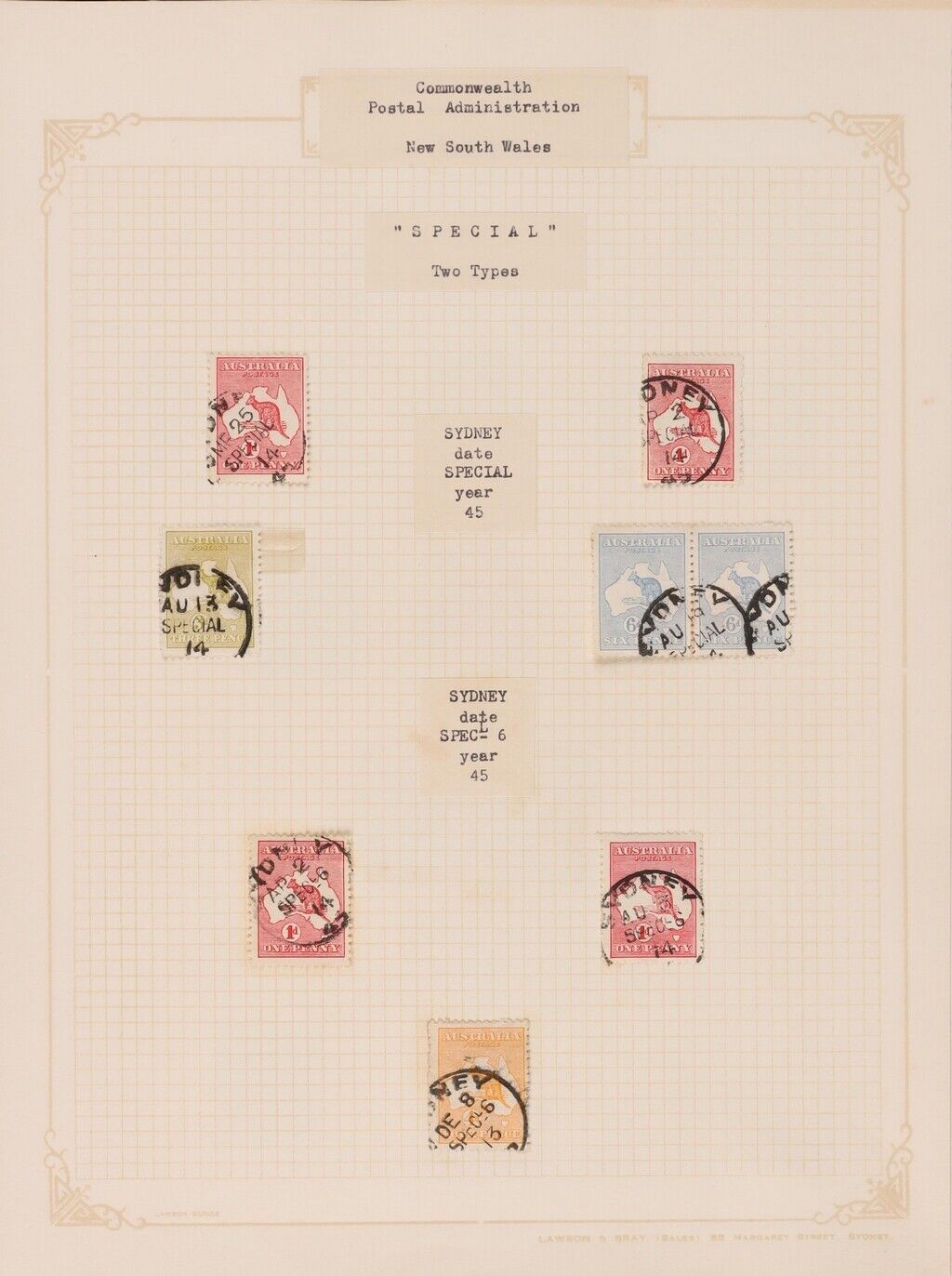 NEW SOUTH WALES Postmarks 1900-38 'Special' types with Kangaroos. SG ...