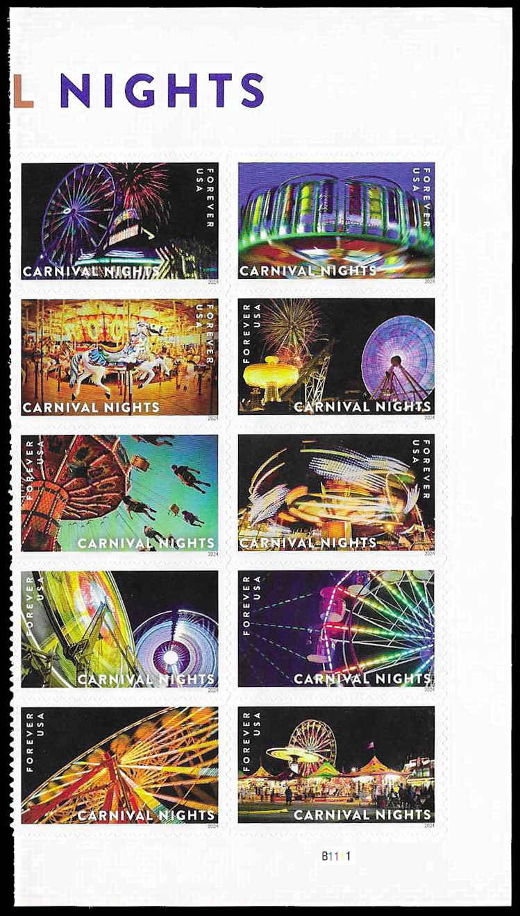 PCBstamps US #5855-5864 PB $6.80(10x{68c})Carnival Nights, MNH, (PB10 ...