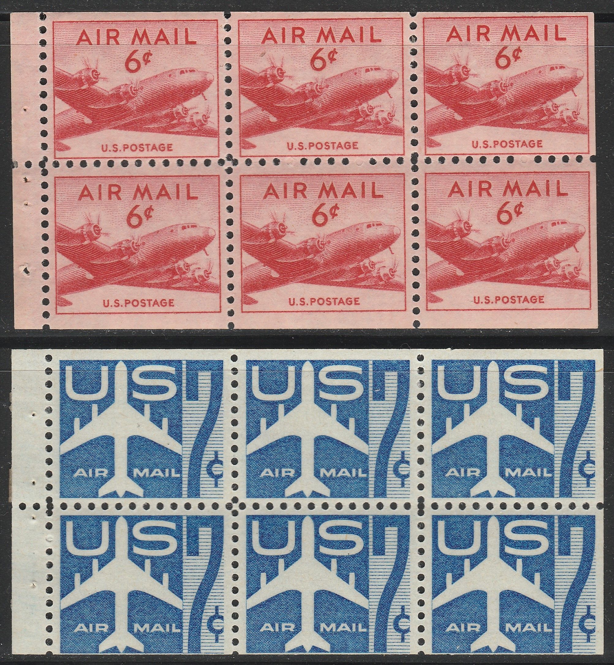 C39a C51a Bklt Panes of 6 MNH $1 Shipping | United States, Air Mail ...