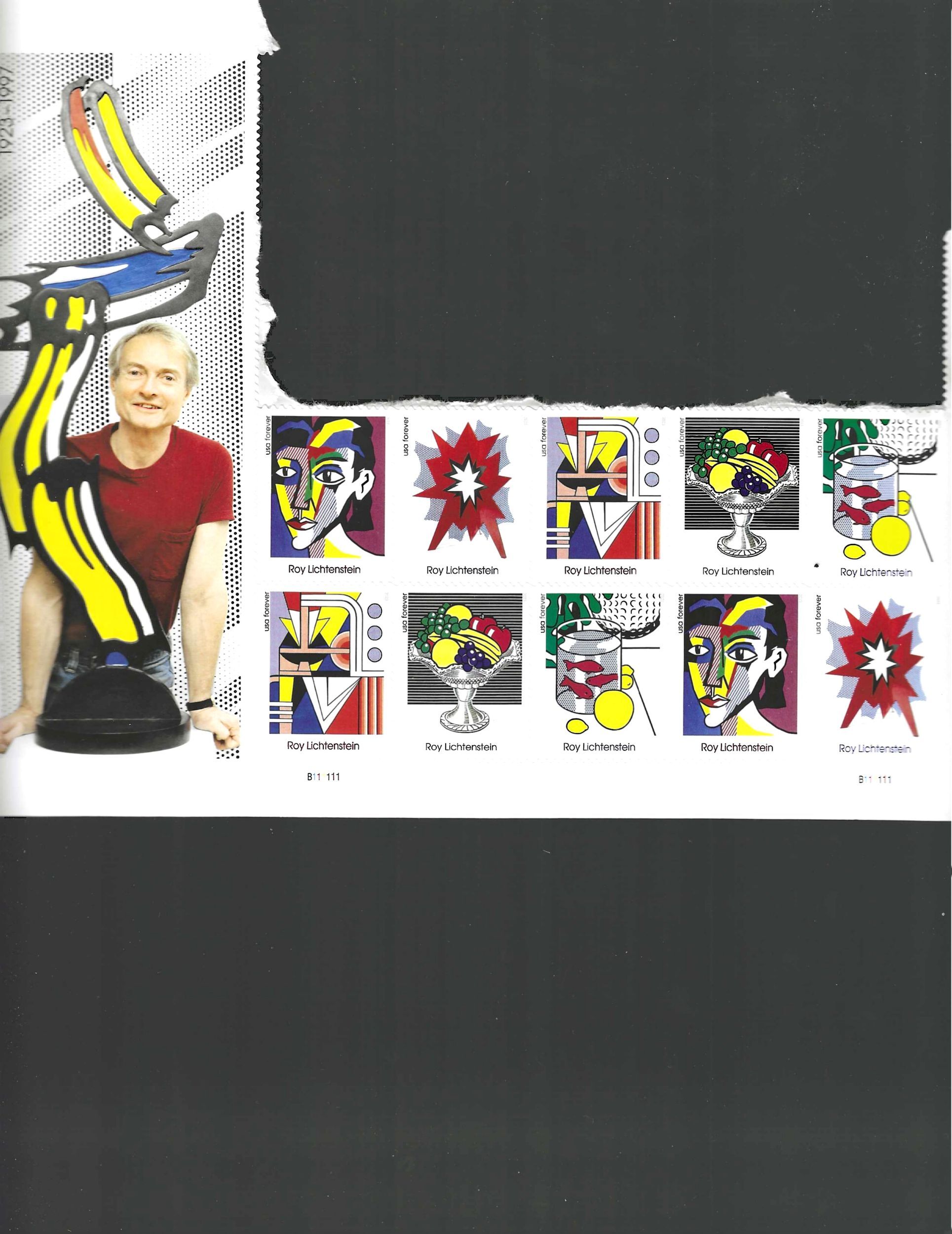 US Stamps Roy Lichtenstein 10 stamps and header | United States, Stamp ...