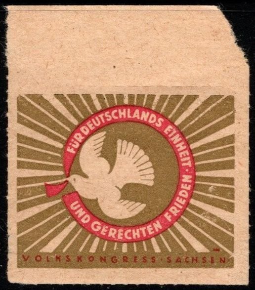 Vintage German Propaganda Poster Stamp People's Congress of Saxony ...