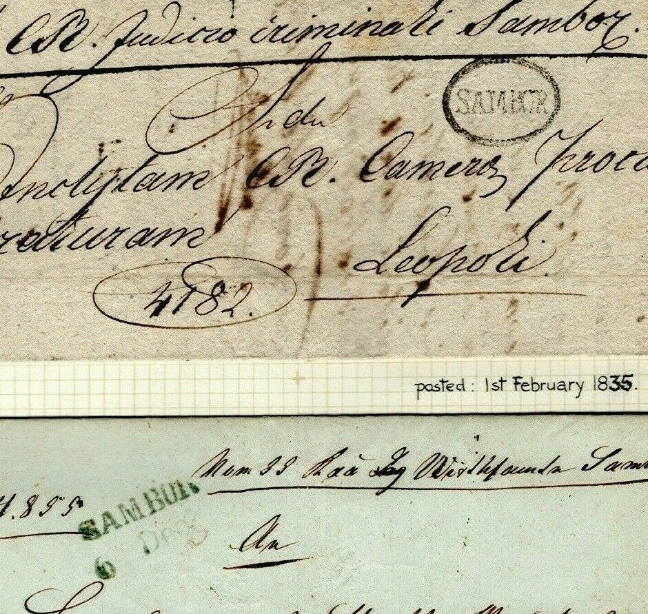 POLAND/UKRAINE Covers{2} *SAMBOR* Oval & Straight Postmarks Drohobycz ...