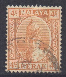 Malaya Perak Scott 86 - SG107, 1938 Sultan 4c used | Asia - Malaysia ...