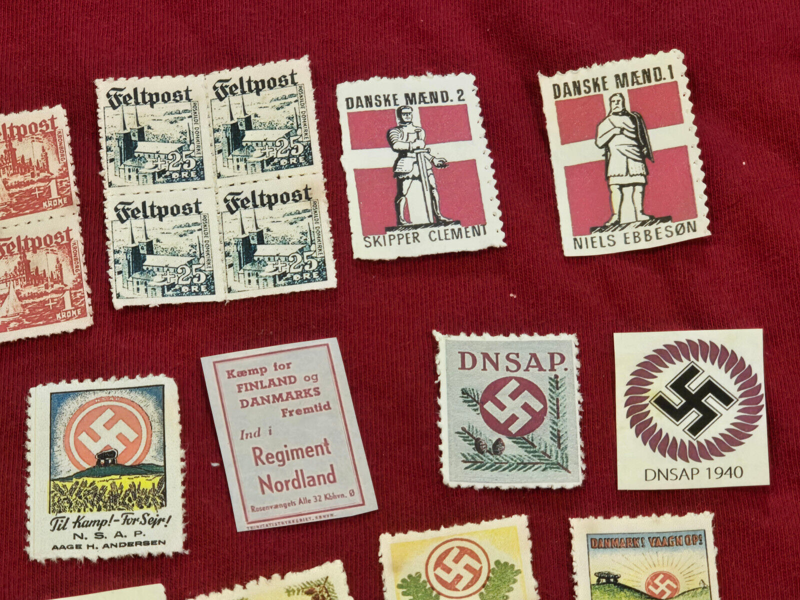 50+pc HUGE DNSAP DENMARK NAZI PARTY WW2 WWII Third Reich Stamps ...